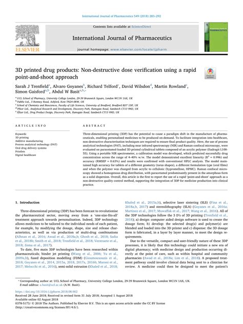 pdf 3d printed drug products non destructive dose verification using a rapid point and shoot