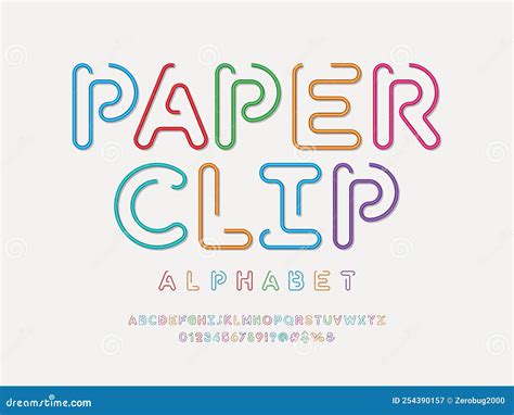 Paperclip Font Stock Vector Illustration Of School 254390157