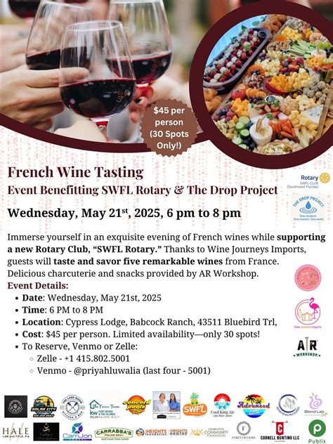 Must Register French Wine Tasting Event Benefitting Swfl Rotary And The