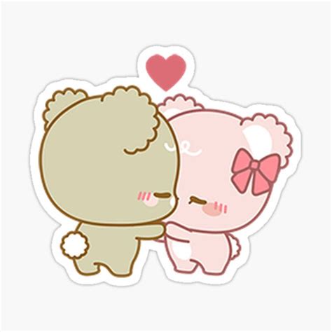Sugar Cubs Lover Kissing Cute Bears Sticker For Sale By Ggpandele Redbubble