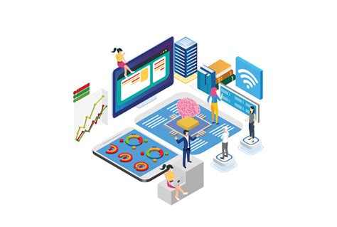 Modern Isometric Data Analysis Illustration Web Banners Suitable For Diagrams Infographics