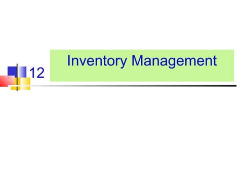 Inventory Models Ppt