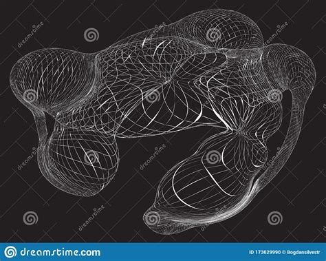 Abstract Volumetric Figure With A Mesh Surface Stock Vector Illustration Of Figure Form