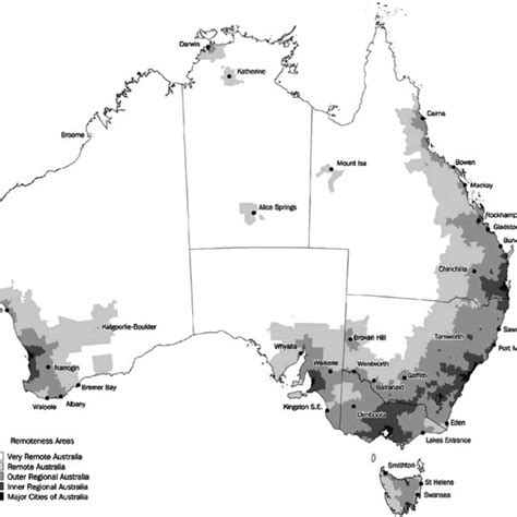 Australian Standard Geographical Classification Of Remoteness 2001 Download Scientific Diagram