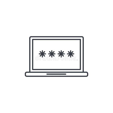 Laptop With Login Form Page On Screen Vector Illustration Stock Vector Illustration Of