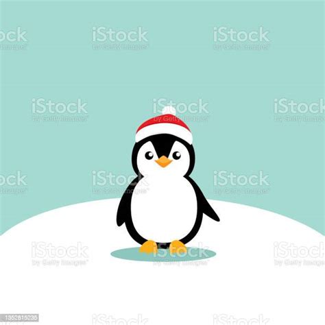 펭귄 만화와 휴일 크리스마스 인사말 카드 벡터 일러스트레이션 12월에 대한 스톡 벡터 아트 및 기타 이미지 12월 1월 겨울 Istock