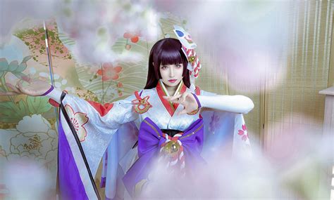 阴阳师手游雪女cosplay 月见之樱 次元岛