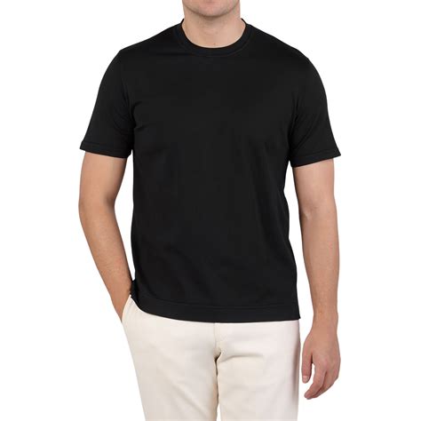 Fedeli Washed Black Organic Cotton Jersey T Shirt Baltzar
