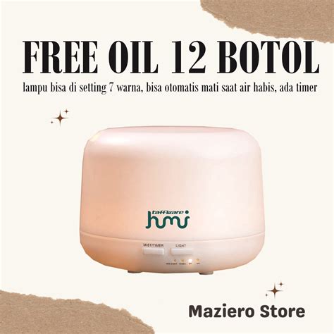 Jual Diffuser Aromaterapi Essential Oil Free Oil 12 Botol Humidifier Lampu Tidur Shopee Indonesia