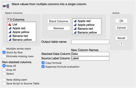 Stack Multiple Series Data With Single Label And Keep Original Title