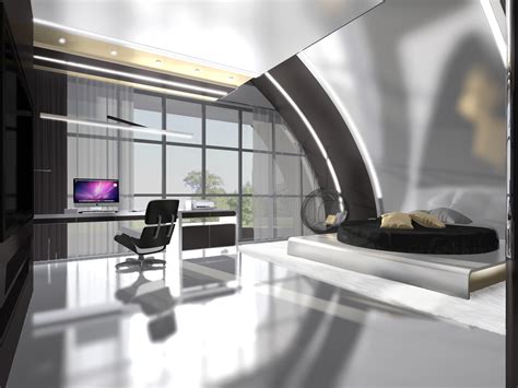 Дизайн проект интерьера двухэтажного жилого дома в стиле Хай тек