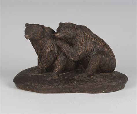 Phil Vanderlei A Late 20th Century Cast Bronze Model Of Two Bears