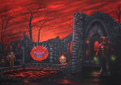 Classic Doom Art Print Hell Inferno Demons Game Painting Etsy