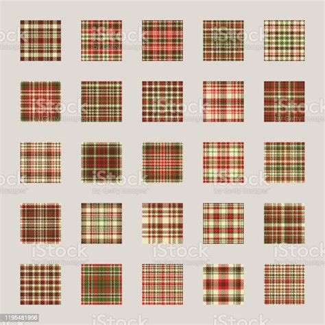 크리스마스 패턴 원활한 벡터입니다 Check Plaid Fabric Texture Effect 휴일 배경 포장지 선물 표지에 대한 평면 디자인 템플릿을 설정합니다 0명에