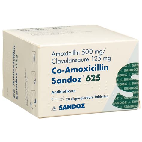 Co Amoxicilline Sandoz Cpr Disp 625 Mg Blist 20 Pce Commander En Ligne