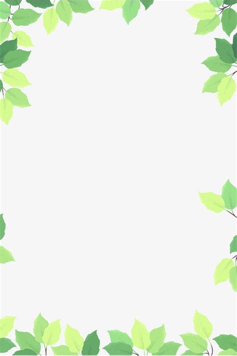그린 청신하다 나뭇잎 일러스트 Png 신선한 녹색 잎이 경계 이미지 벡터 Psd 파일 Pngtree 꽃 배경 나뭇잎 꽃 템플릿