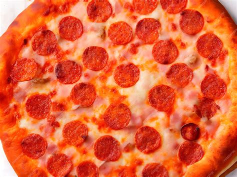 Premium Ai Image Freshly Baked Pepperoni Pizza Background