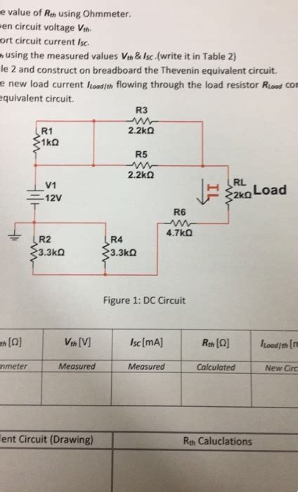 Solved E Value Of Rth Using Ohmmeter En Circuit Voltage V Chegg Com