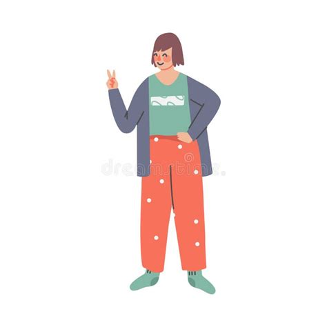Woman In Comfy Home Clothes Girl In Cozy Outfit Or Nightwear Showing