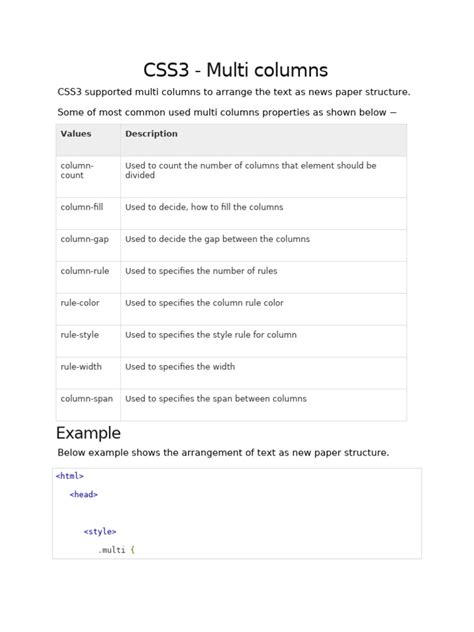 Css3 Multicolumns Pdf