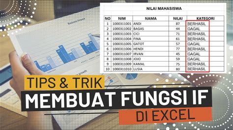 Cara Membuat Kategorisasi Menggunakan Fungsi If Pada Excel Youtube