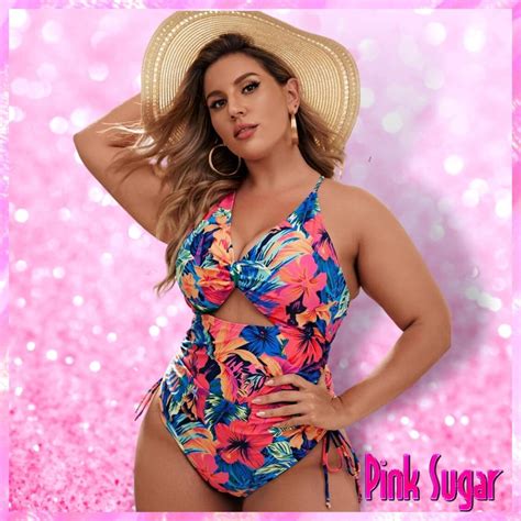 Sweet Sophia Plus Size Ruched Swimsuit ®pink Sugar Bikini