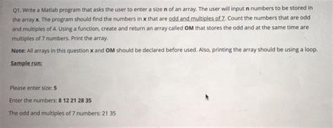 Solved Q1 Write A Matlab Program That Asks The User To