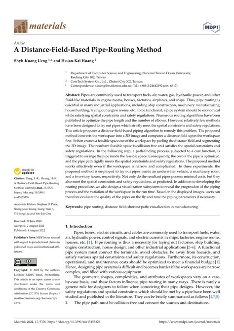Pdf A Distance Field Based Pipe Routing Method