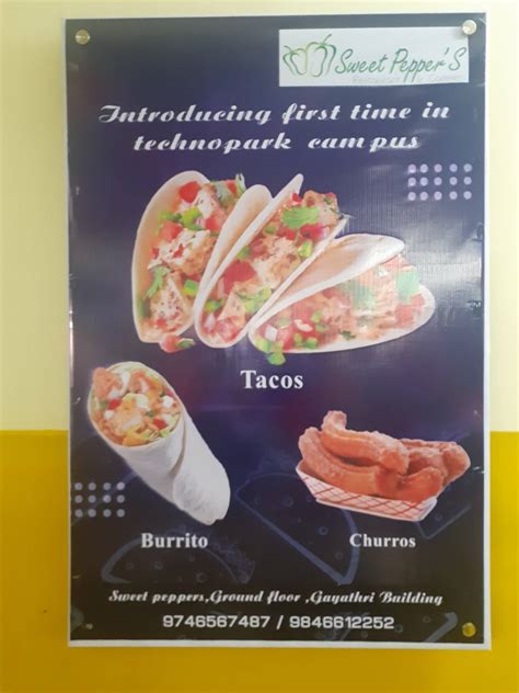 Menu At Sweet Peppers Kazhakkoottam