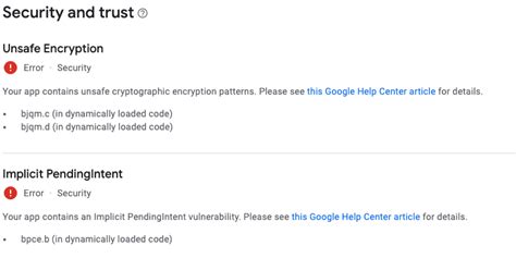 Android Your App Contains Unsafe Cryptographic Encryption Patterns In Dynamically Loaded Code