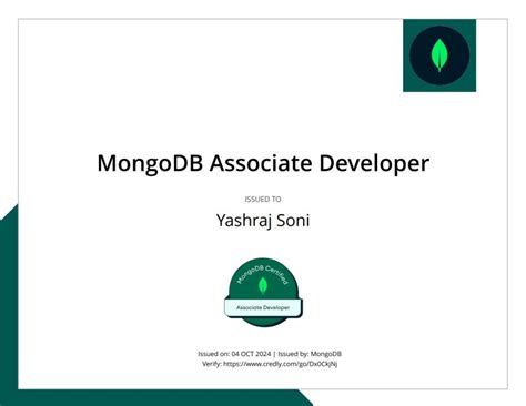 Yashraj Soni On Linkedin Mongodb Certification Continuouslearning Developerjourney