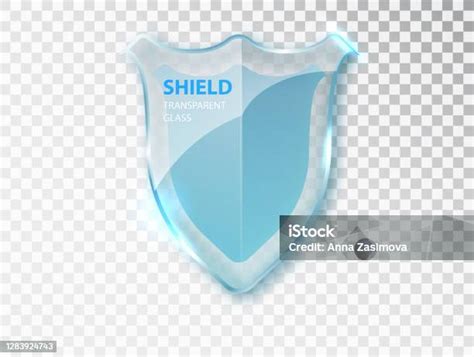보안 유리 라벨 프리젠 테이션 투명 스티커 방패 방어 세이프가드 기호 벡터 배지 사실적인 3d 벡터 아이콘입니다 깨짐에 대한 스톡 벡터 아트 및 기타 이미지 Istock