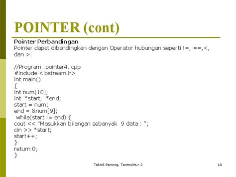 Array Pointer Teknik Pemrog Terstruktur 2 1 Array