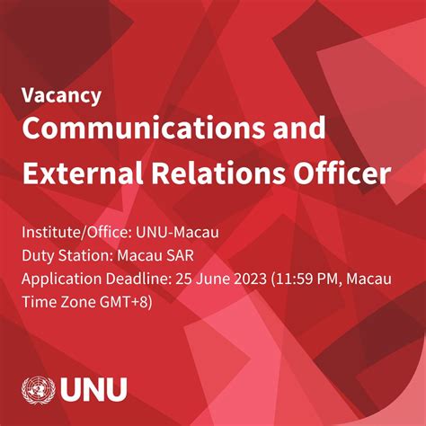 📢 Vacancy Announcement 📢 United Nations University Institute In Macau Is Looking For A