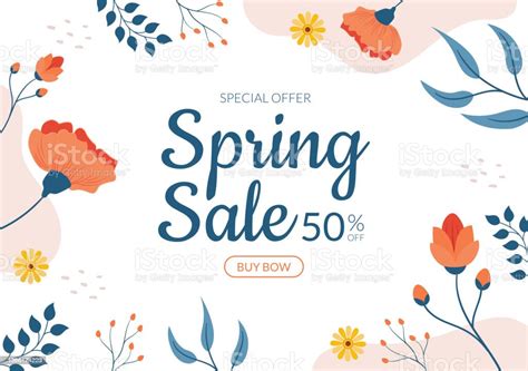 봄 세일 꽃 꽃 배경 자연 템플릿 벡터 일러스트 와 시즌 식물 인사말 카드에 적합 초대 또는 포스터 가격에 대한 스톡 벡터 아트 및 기타 이미지 Istock
