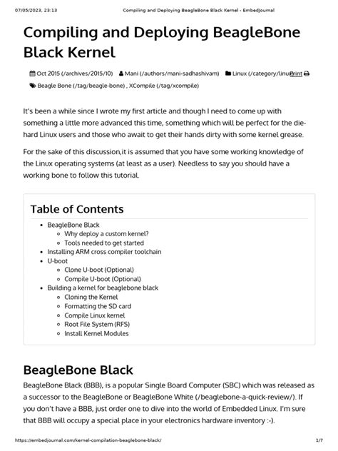 Compiling And Deploying Beaglebone Black Kernel Embedjournal Pdf Booting Linux