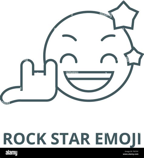 Rock Star Emoji Vector Line Icon Linear Concept Outline Sign Symbol Stock Vector Image And Art