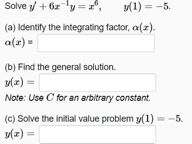 Solved Solve Y 6x1y X6 Y 1 5 A Identify The Chegg Com