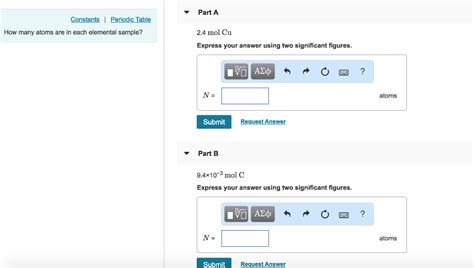 Solved Part A Constants Periodic Table How Many Atoms Are Chegg Com