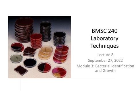 240 L8 Lecture Notes Bmsc 240 Laboratory Techniques Lecture 8 September 27 2022 Module 3