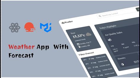 Build A Weather Application Using Reactjs And Material Ui Youtube