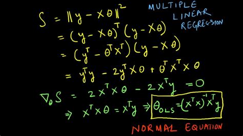 Linear Regression Normal Equation And Regularisation Youtube