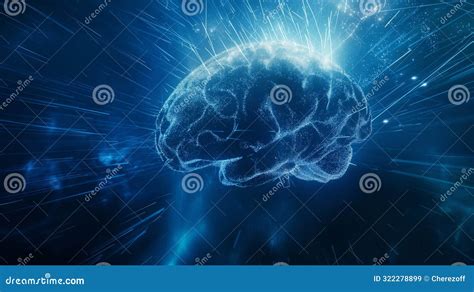 Digital Brain With Radiating Light Stock Image Image Of Visualization Light 322278899