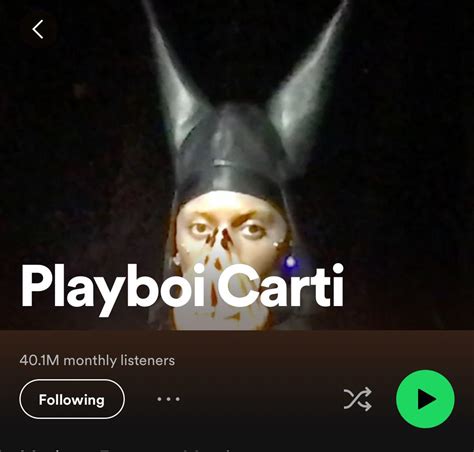 Carti Reached 40 Million Monthly Listeners On Spotify Rplayboicarti