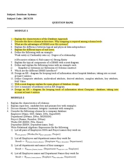 Dbms Qb Pdf Databases Relational Model
