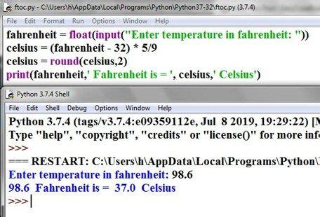 Python Temperature Conversion Program Fahrenheit To Centigrade And