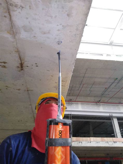 งานบริการเจาะเสียบแท่งเกลียว กับน้ำยา Epoxy Resin จากเยอรมัน Strongchem Pe600 ซึ่งมีคุณสมบัติ