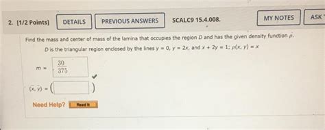 Solved MY NOTES ASK Points DETAILS SCALC Chegg Com