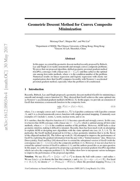 Geometric Descent Method For Convex Composite Minimization Deepai