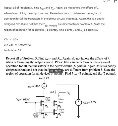 Solved Repeat All Of Problem 3 Find Iout And R0 Again Do Chegg Com